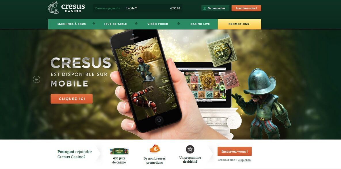 Cresus Casino Avis : 500 Tours Gratuit + 450€ de Bonus